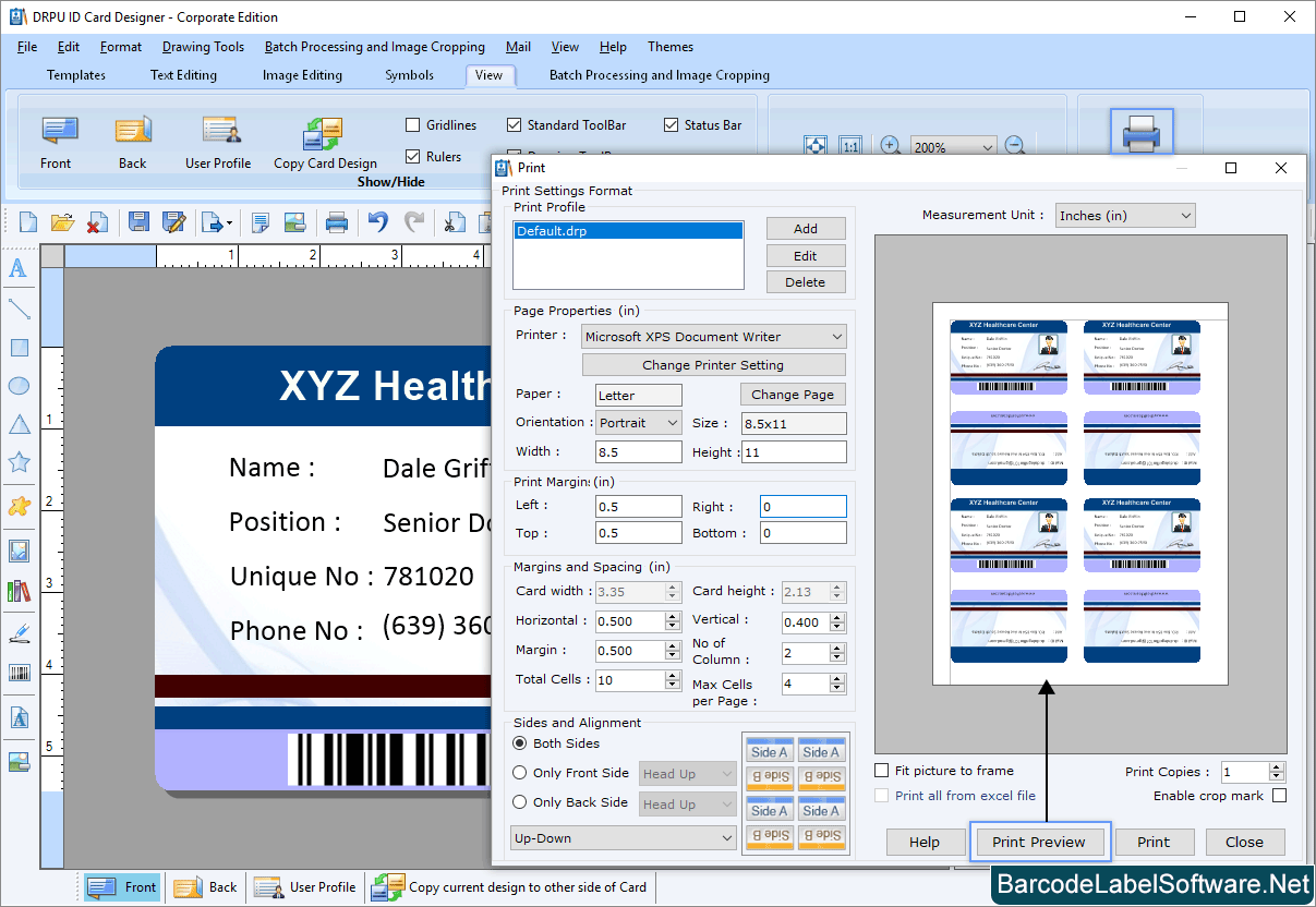 Screenshots of ID Cards Maker (Corporate Edition) to create multiple id ...