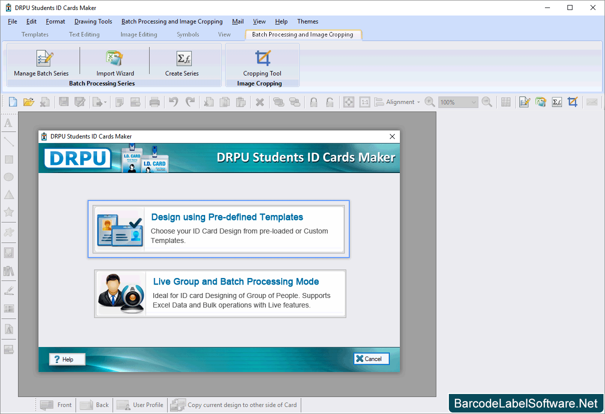 Screenshots of Student ID Cards Maker Software to design and print ...